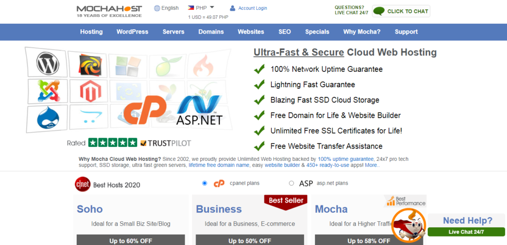 Mochahost Hosting Reviews September 2022 - Features, Pricing, Speed, Value